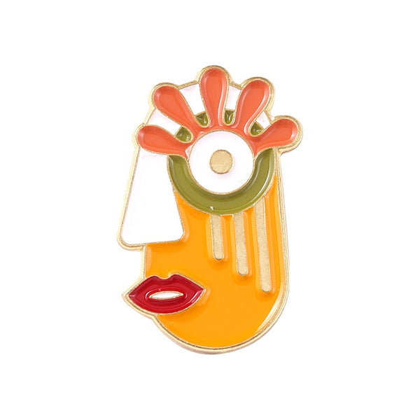 Abstract Face Pin - Hugo | Pretty Shiny Shop